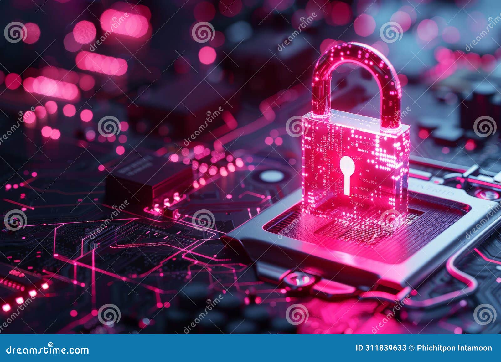 Cyber Security Technology Smart Motherboard Chip and Cloud Service.AI ...