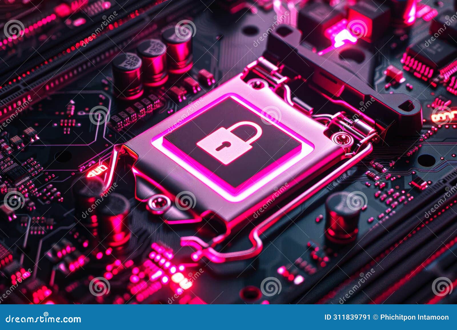 Cyber Security Technology Smart Motherboard Chip and Cloud Service.AI ...