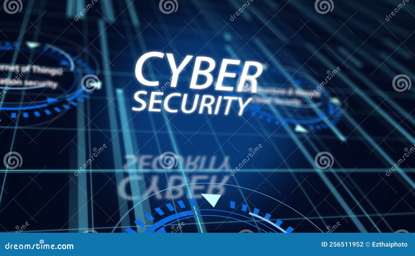 Cyber Security Text Cinematic Title with Digital Effect Stock Footage ...