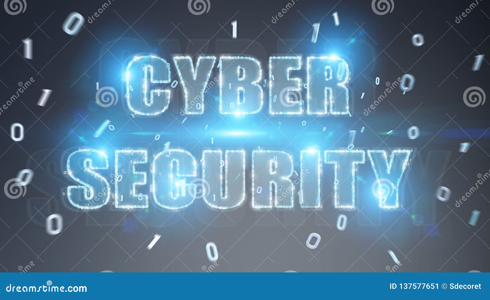Cyber Security Text Hologram 3D Rendering Royalty-Free Stock Photo ...