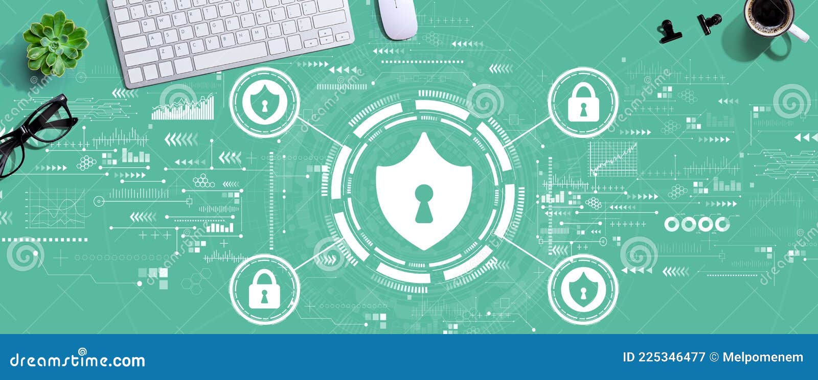 Cyber Security Theme with a Computer Keyboard Stock Image - Image of ...