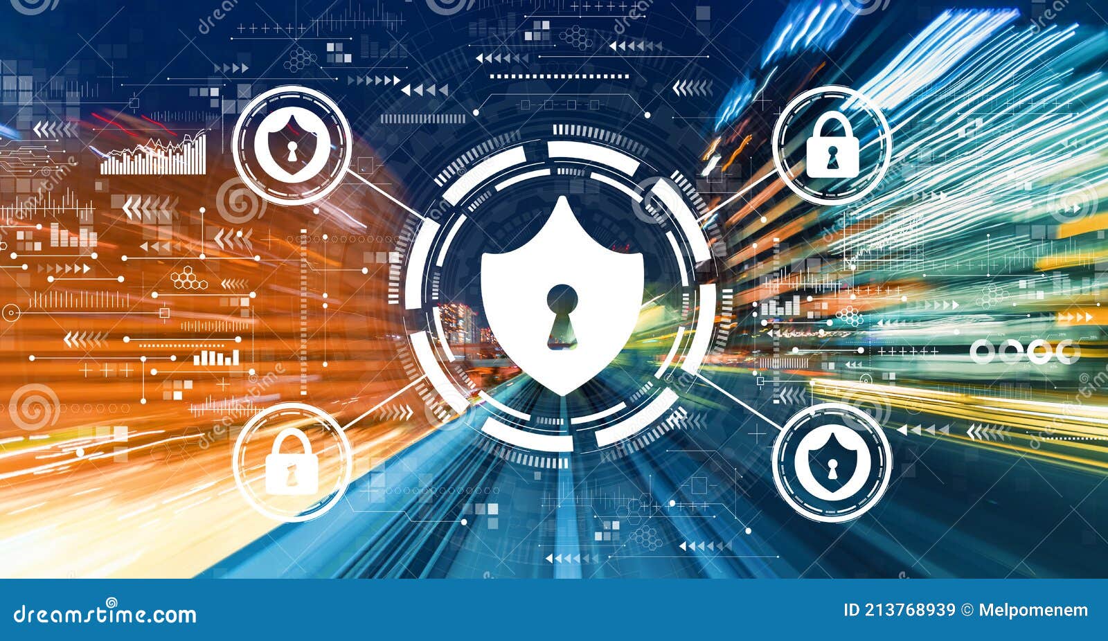 Cyber Security Theme with High Speed Motion Blur Stock Image - Image of ...