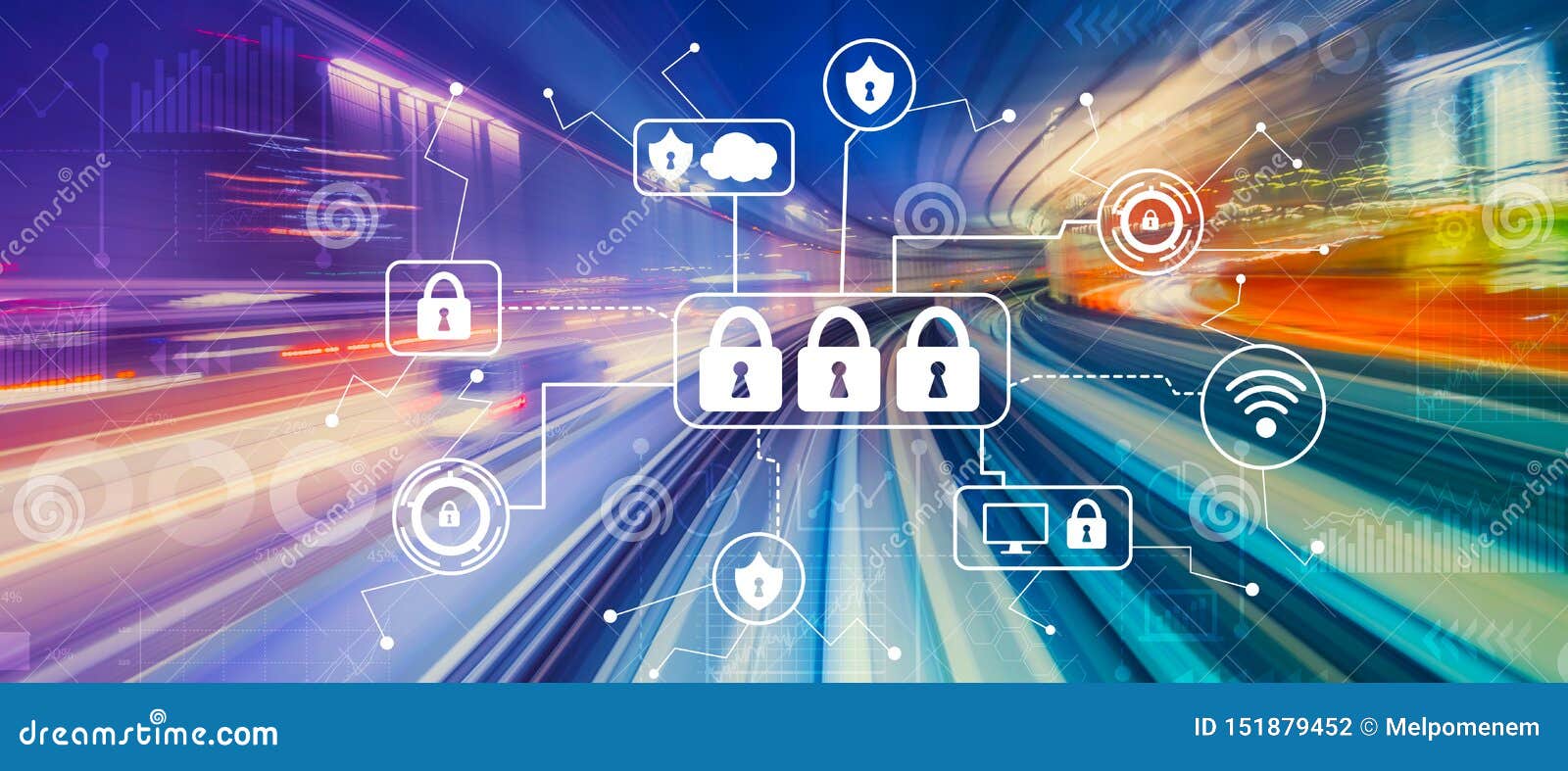 Cyber Security Theme with High Speed Motion Blur Stock Photo - Image of ...