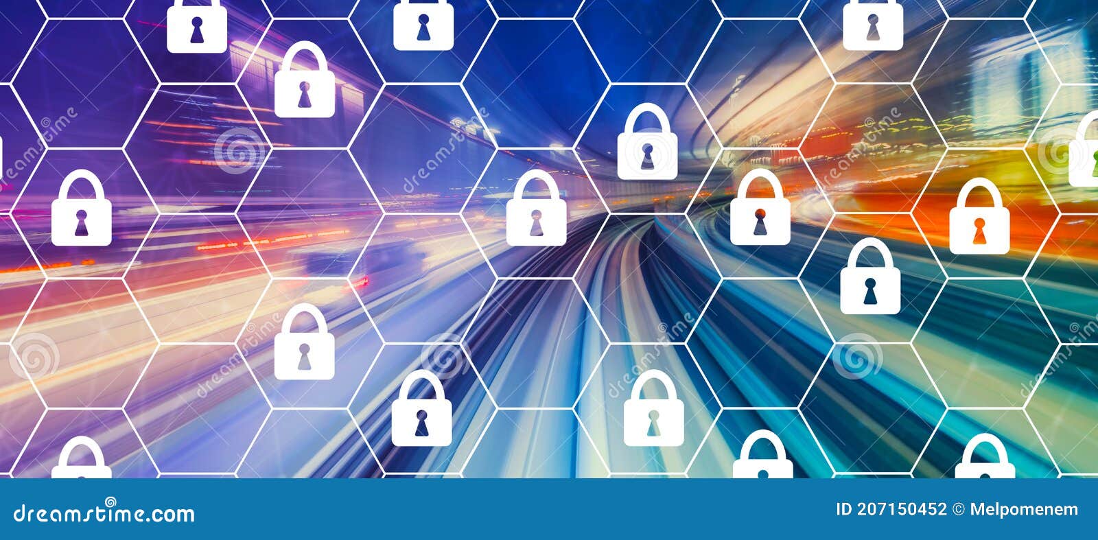 Cyber Security Theme with High Speed Motion Blur Stock Illustration ...