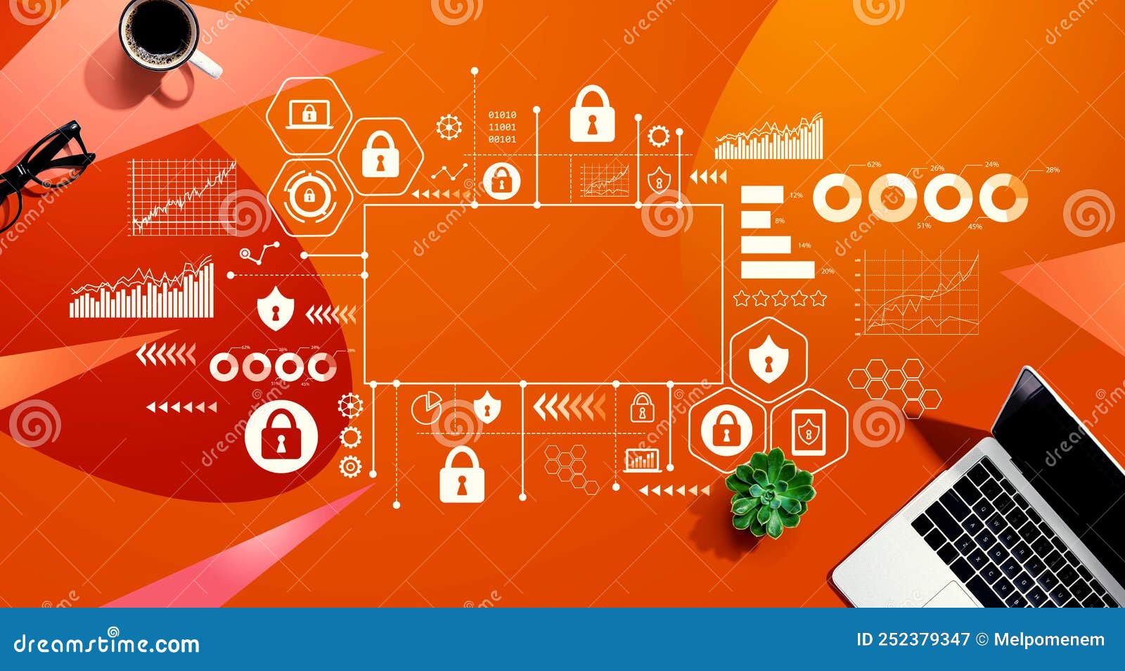 Cyber Security Theme with a Laptop Computer Stock Image - Image of safe ...