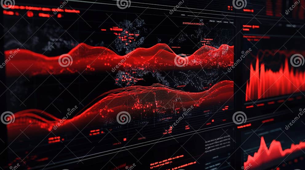 Cyber Security Threat Monitoring System Displaying Global Network ...