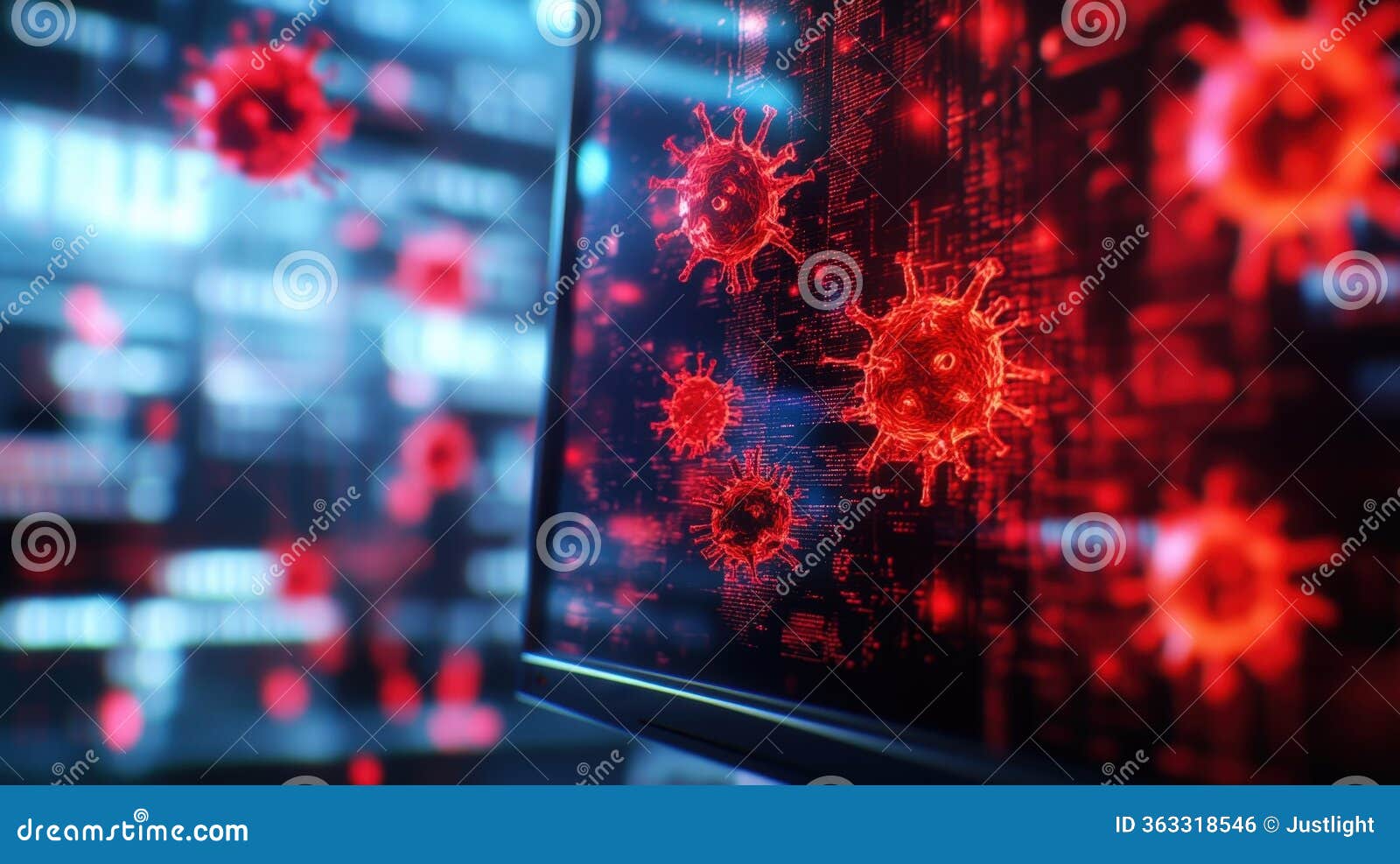 Cyber Security Threat, Virus Attacking Computer Network Servers Stock ...