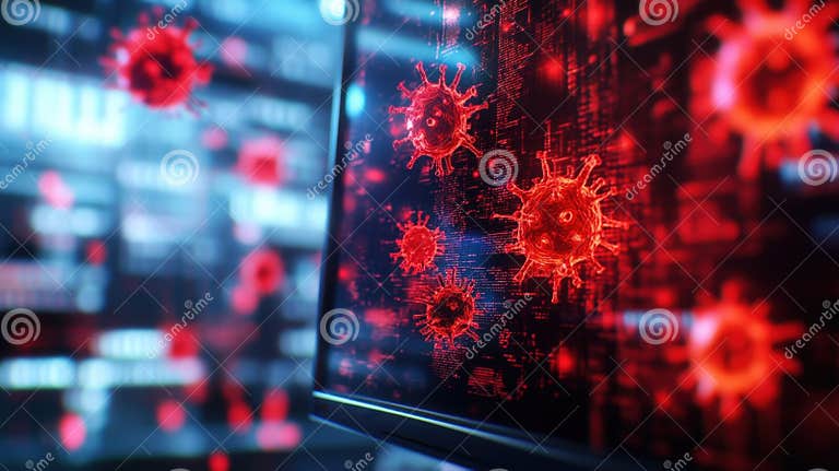 Cyber Security Threat, Virus Attacking Computer Network Servers Stock ...