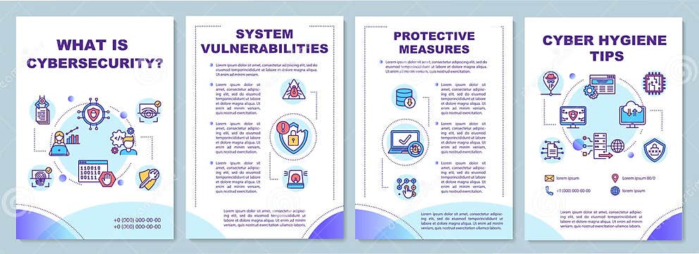 Cyber Security Tips Brochure Template Stock Vector - Illustration of ...