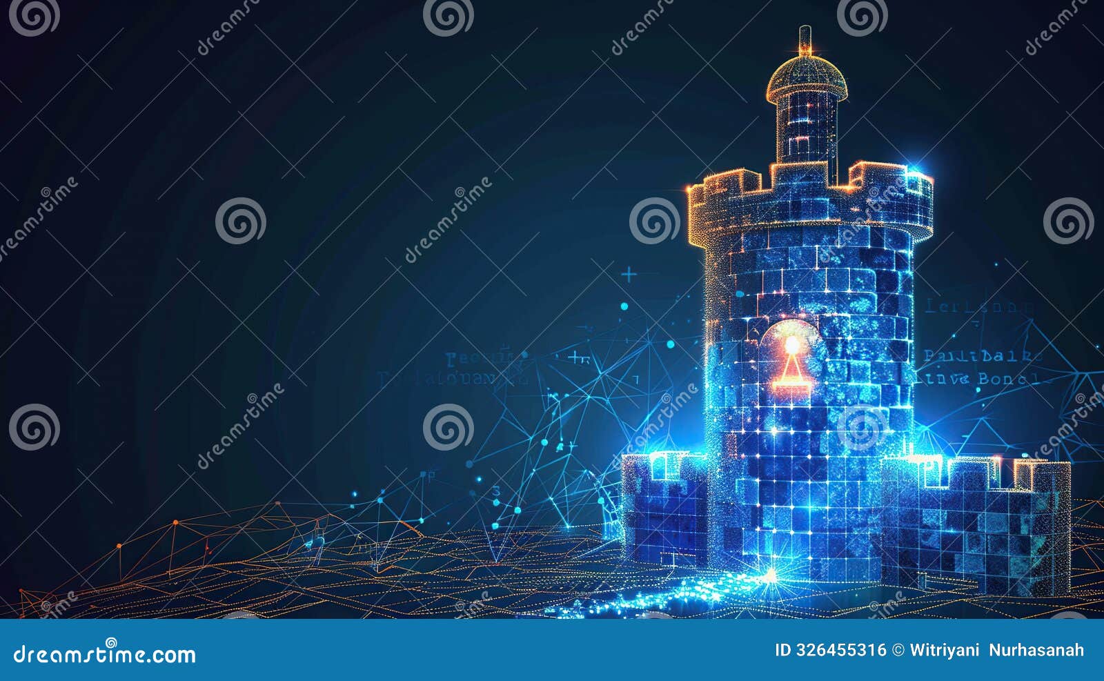 Cyber Security Tower - Protecting Data and Information Stock ...