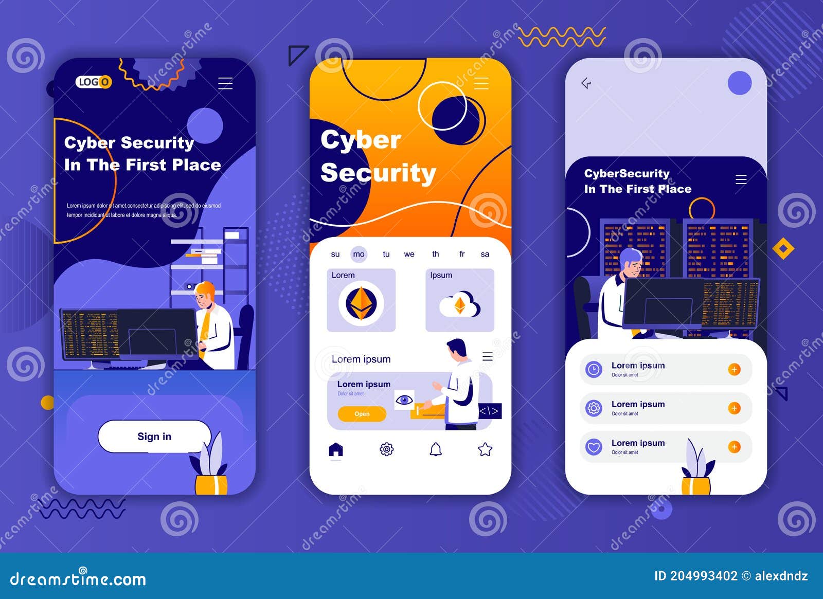 Cyber Security Unique Design for Social Networks Stock Vector ...