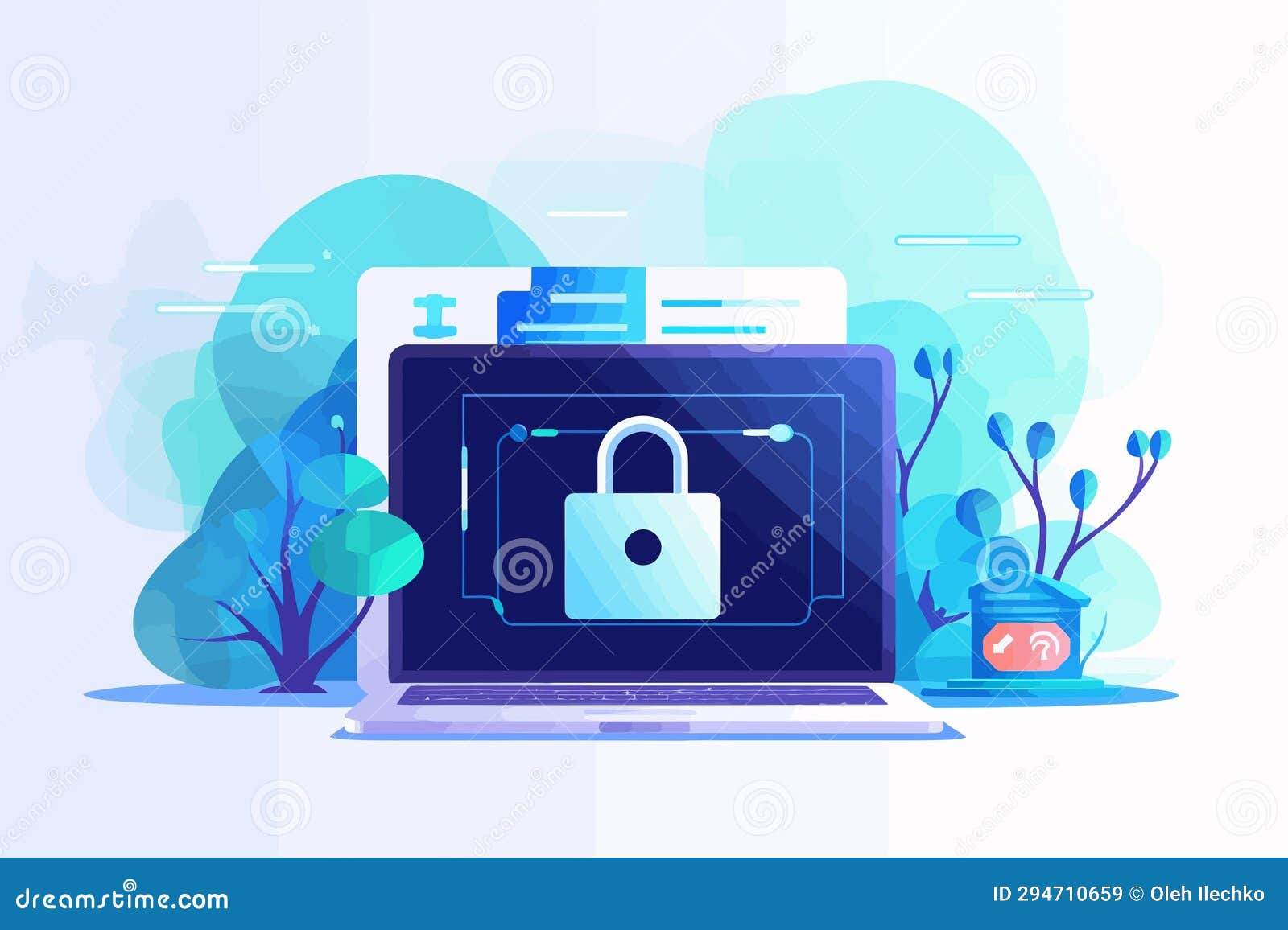Cyber Security Vector Flat Minimalistic Isolated Vector Style Illustration Stock Illustration ...