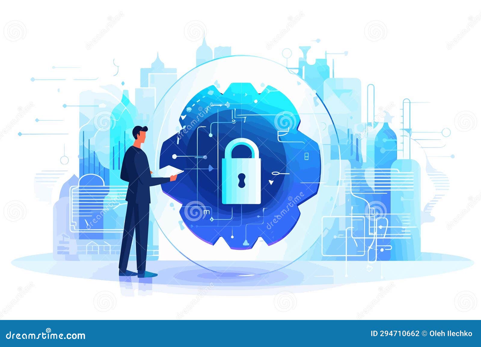 Cyber Security Vector Flat Minimalistic Isolated Vector Style ...