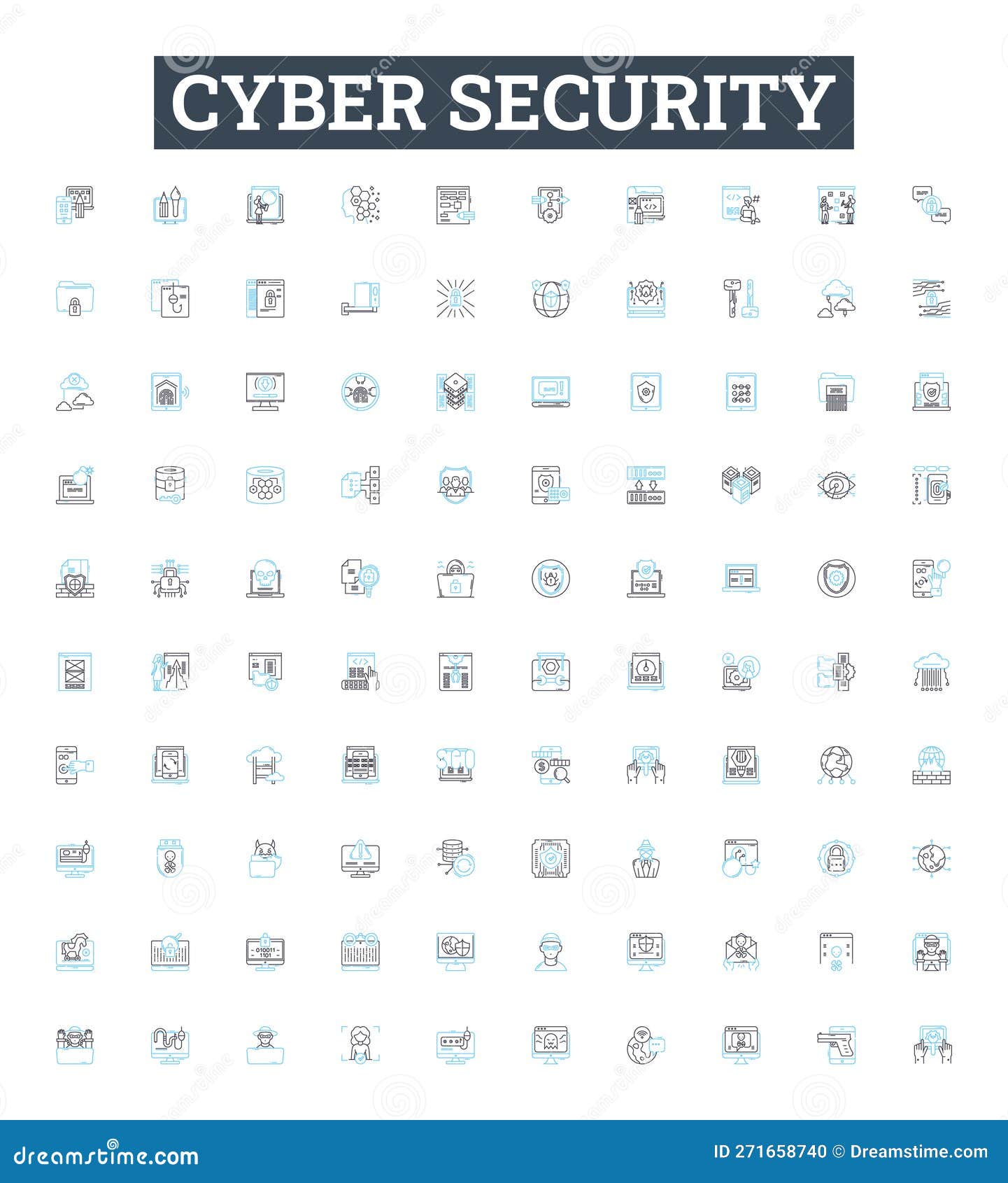 Cyber Security Vector Line Icons Set. Cybersecurity, Cybercrime ...