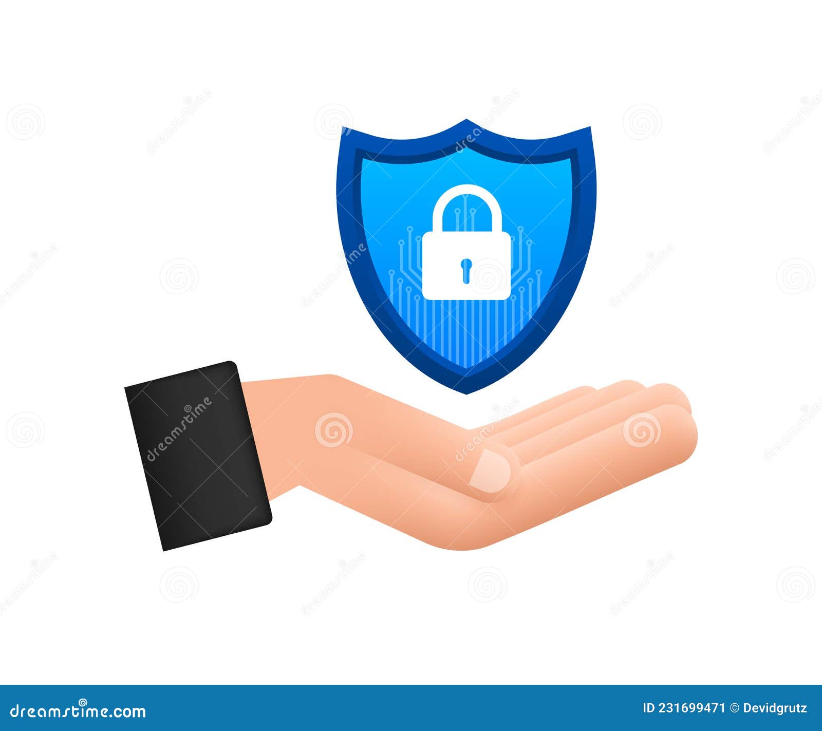 Cyber Security Vector Logo with Shield and Check Mark. Hands Holding ...