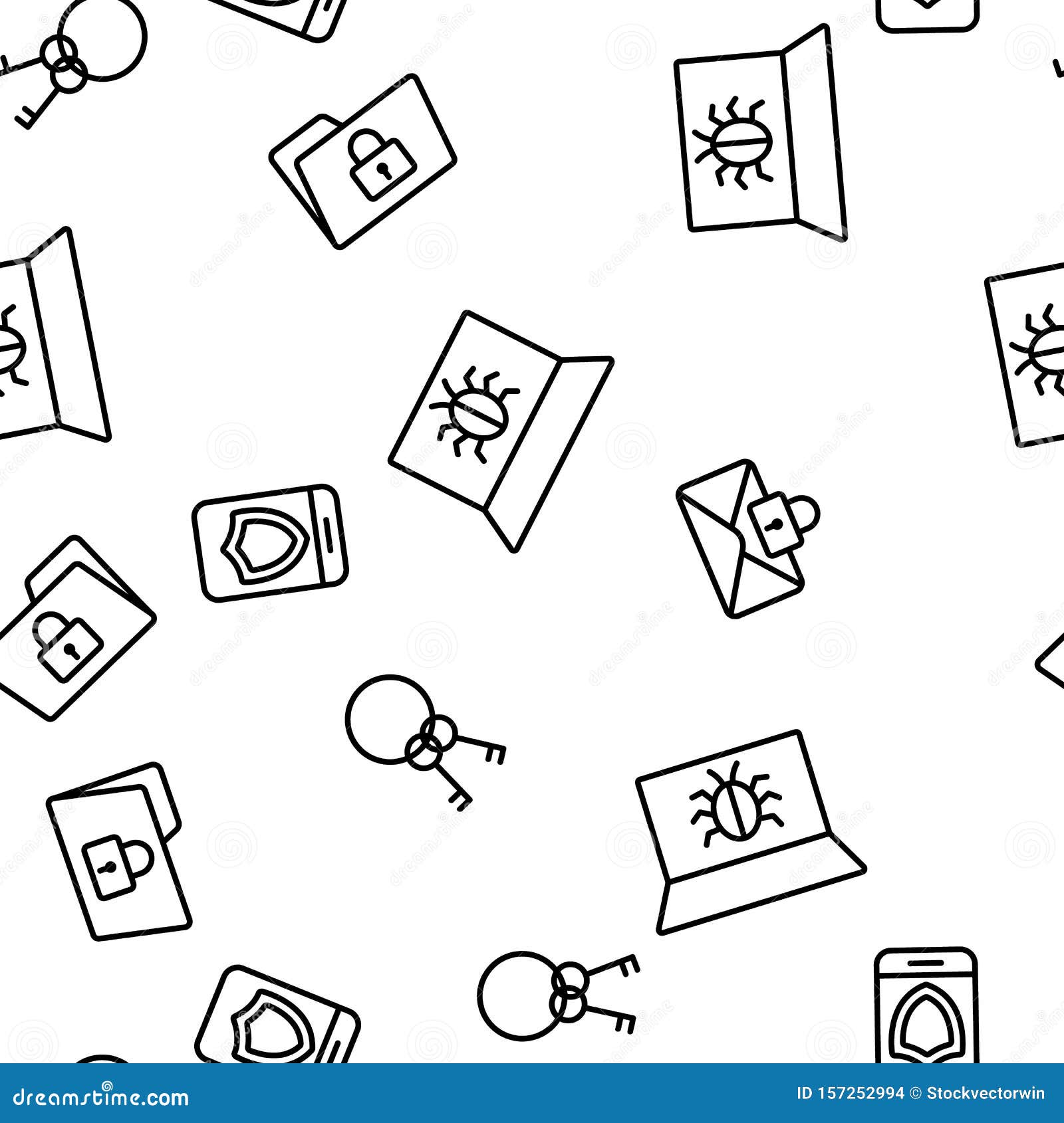 Cyber Security Vector Seamless Pattern Stock Vector - Illustration of ...