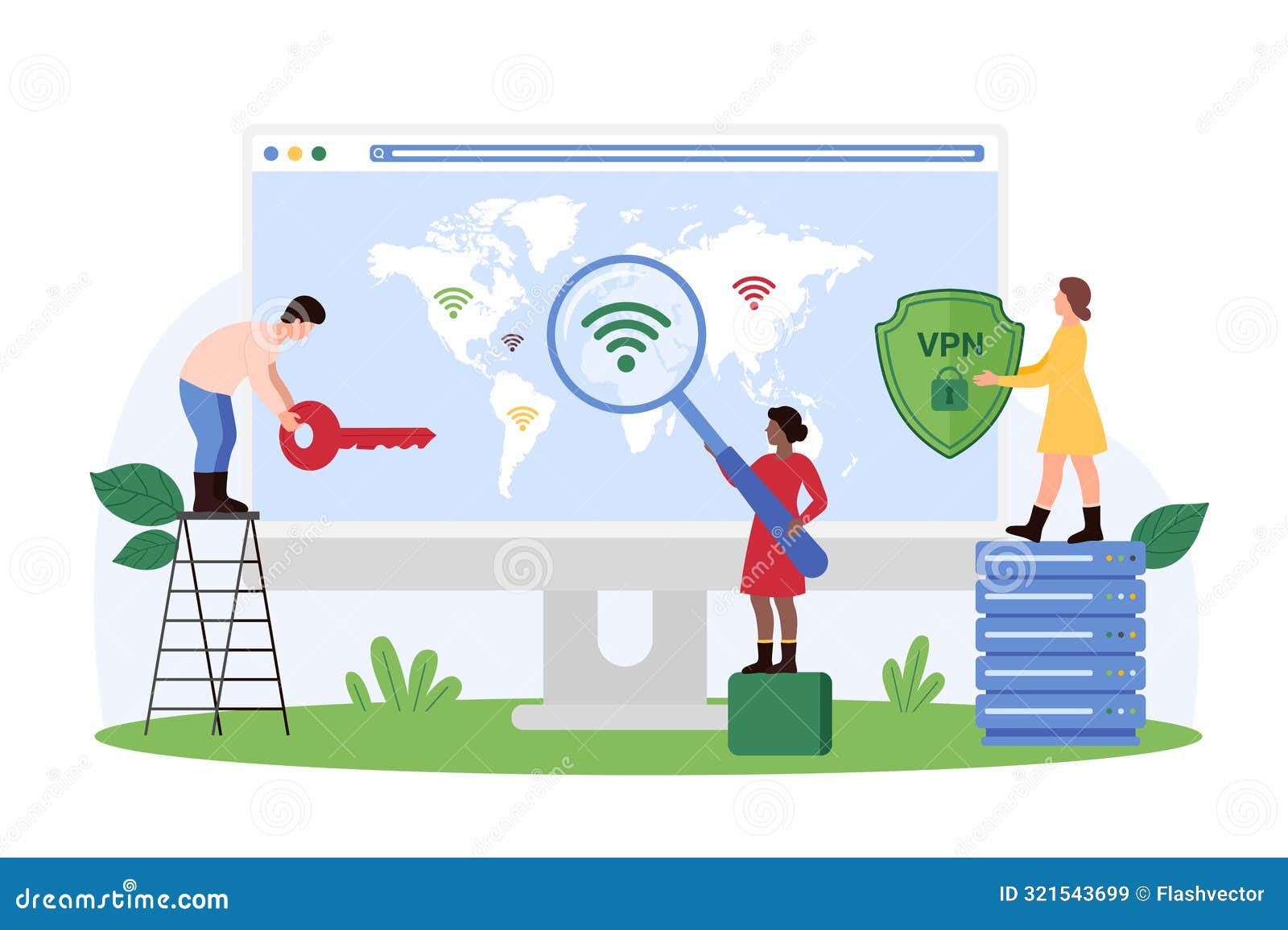 Proxy Server Isolated Cartoon Vector Illustrations. | CartoonDealer.com ...