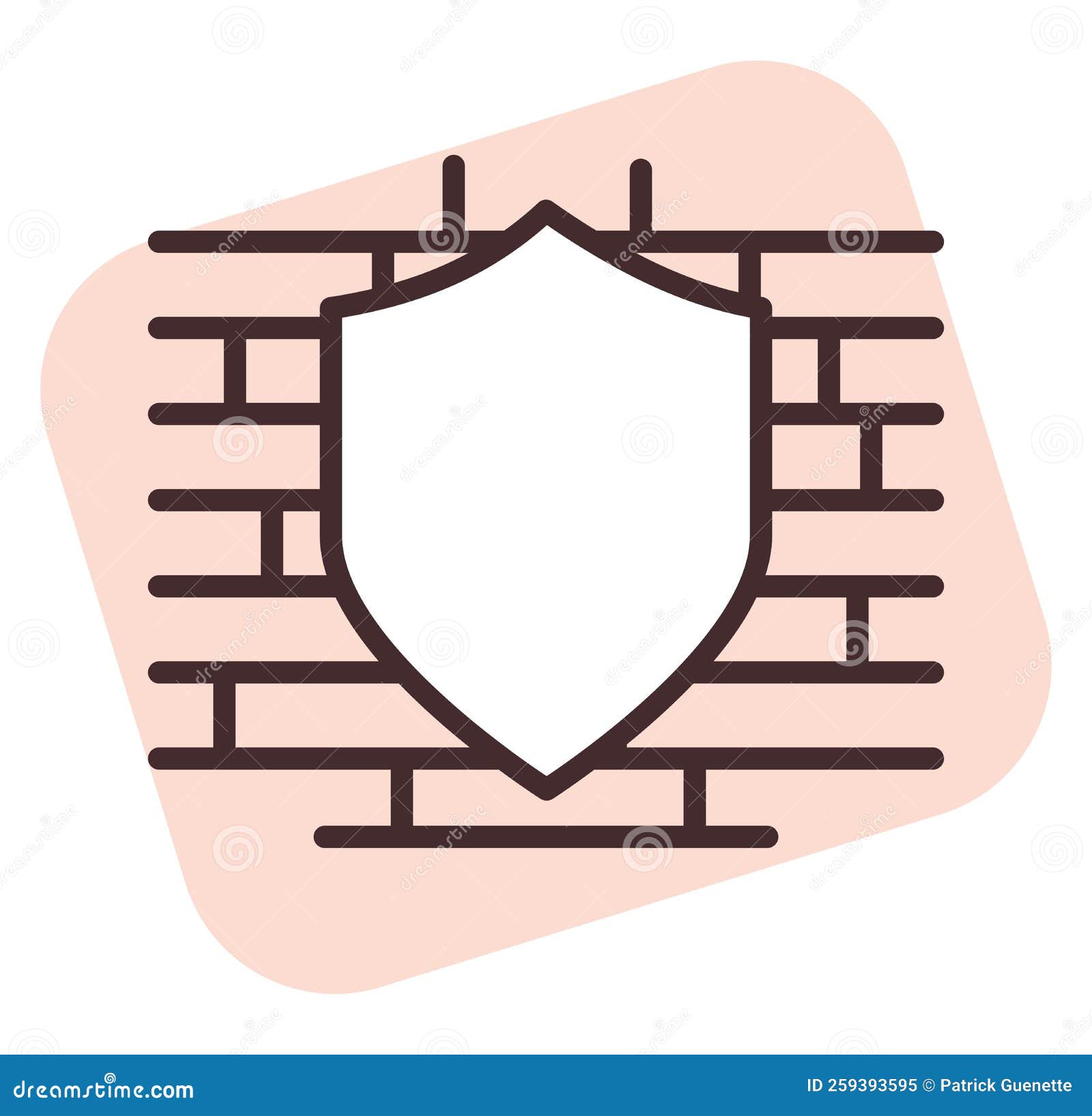 Cyber security wall, icon stock vector. Illustration of abstract ...