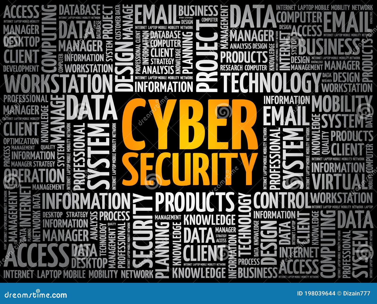 Cyber Security Word Cloud Collage Stock Illustration - Illustration of ...