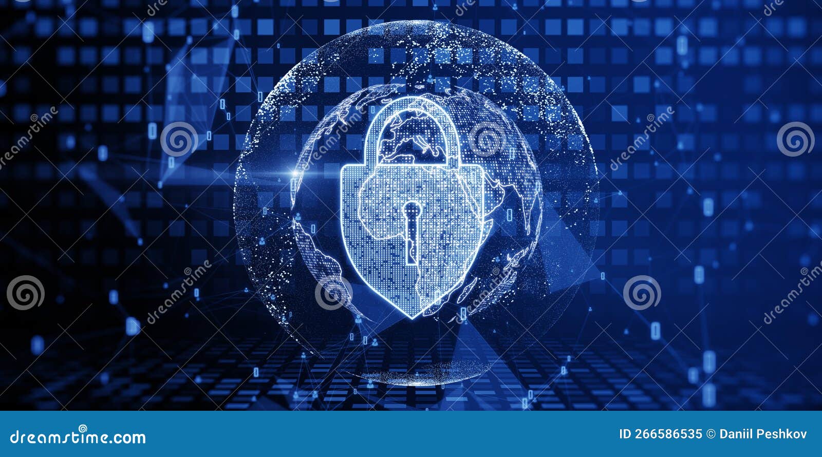 Cyber Security and World Protection Concept with Digital Pad Lock and ...
