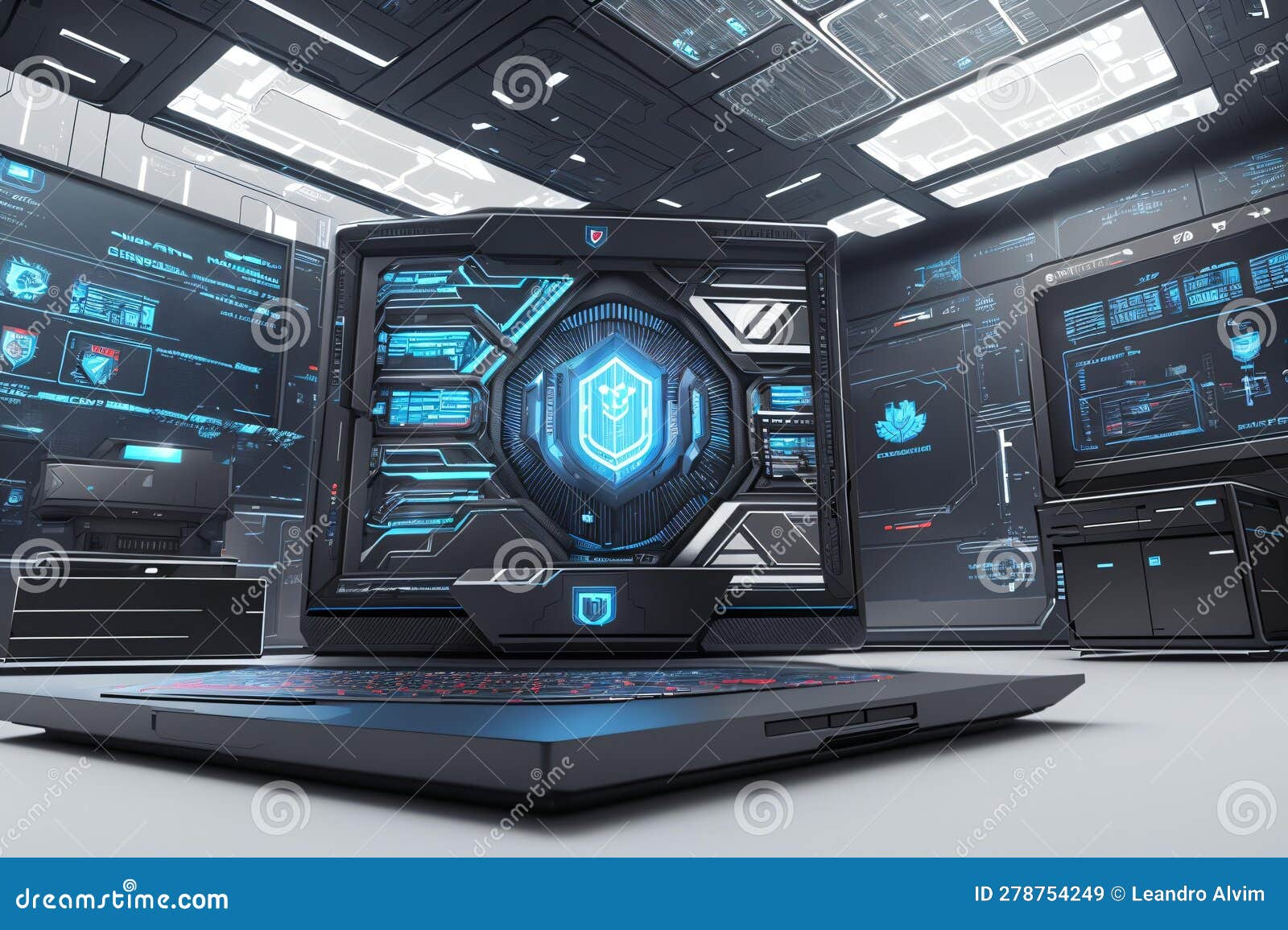 Cyber Shield Advanced Data Protection.AI Generated Stock Illustration ...