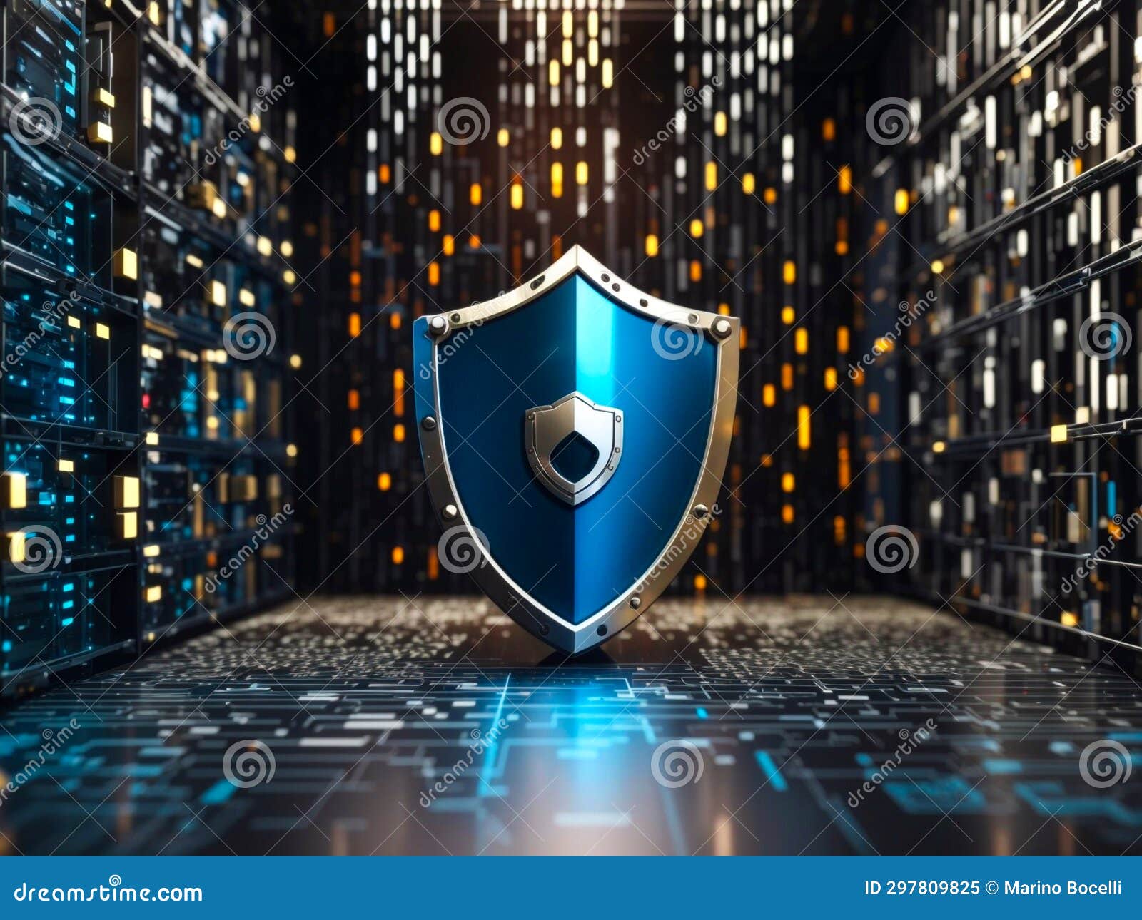 Cyber Shield Padlock To Protect Cybersecurity Vulnerability - Malware ...