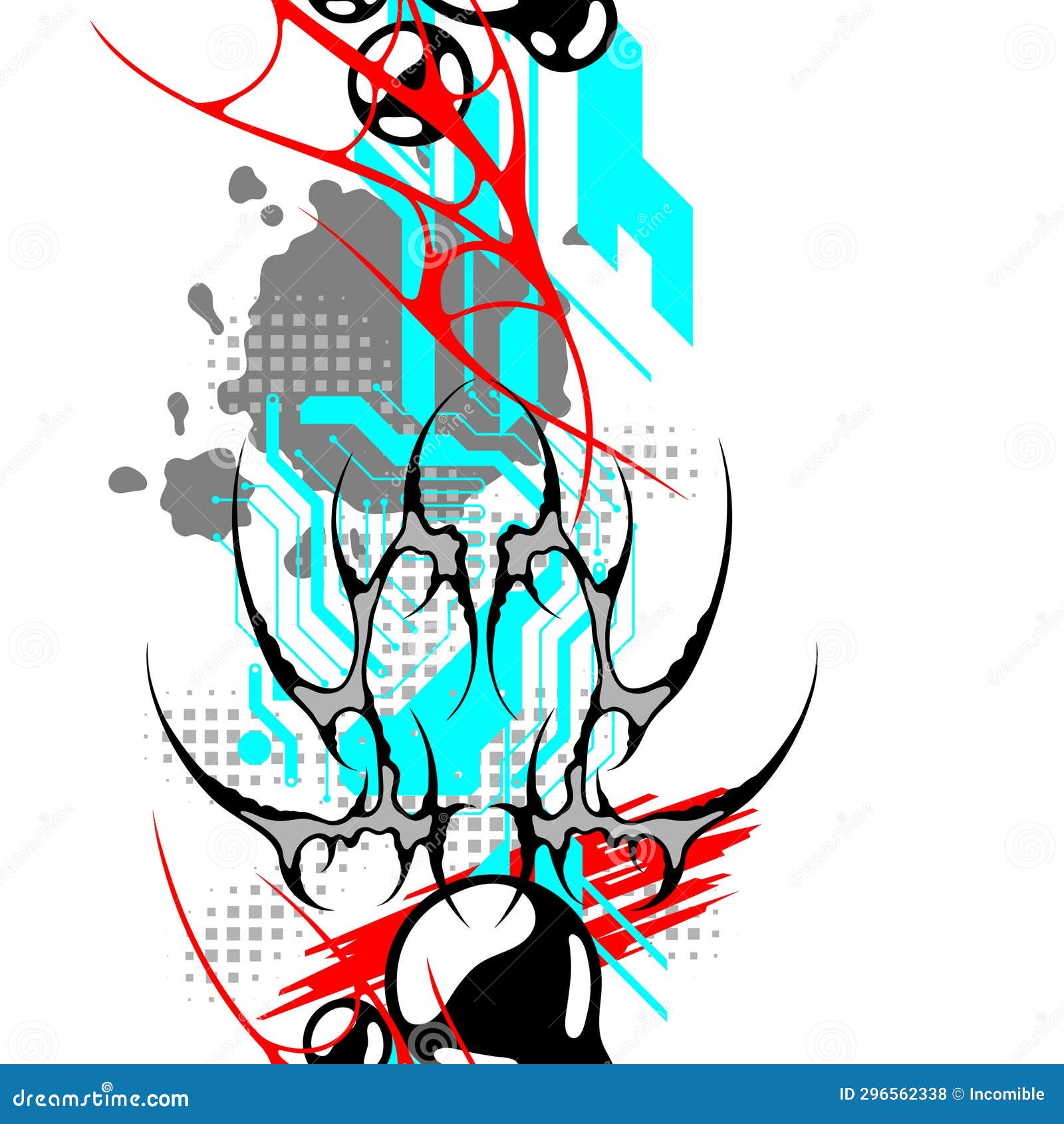 Cyber Sigilism Pattern. Neo Tribal Gothic Style Shape Stock ...