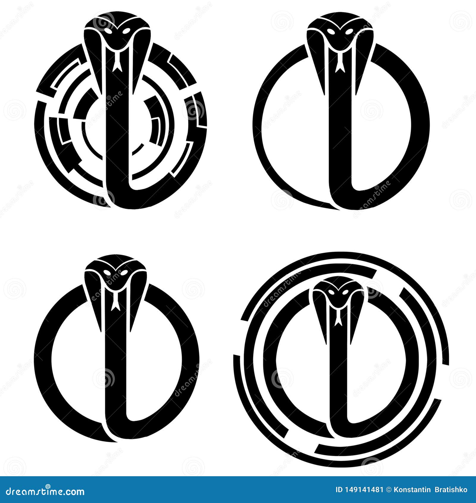 Snake Logo In Circle.Vector Yellow Snake Icon. Stock Photo ...