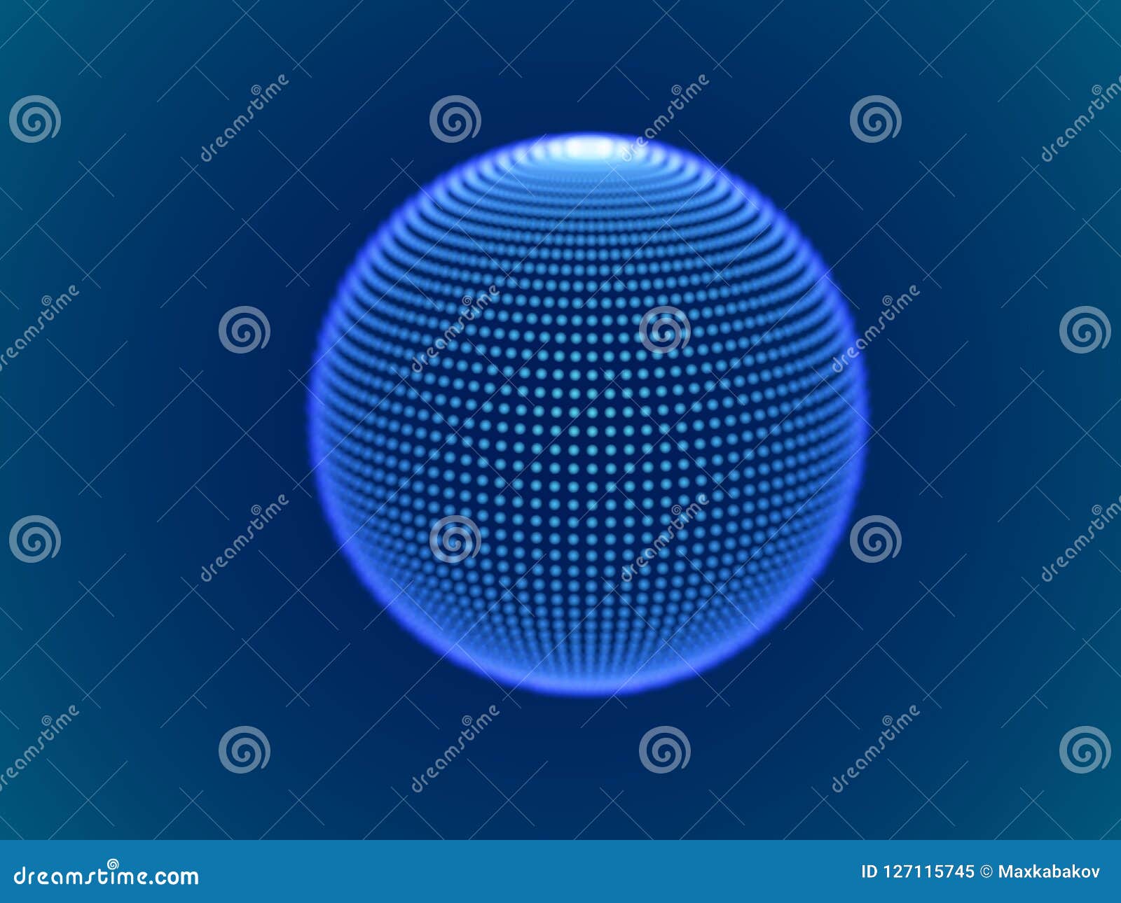 Cyber Space Concept: 3d Digital Sphere Consisting of Glowing Particles ...