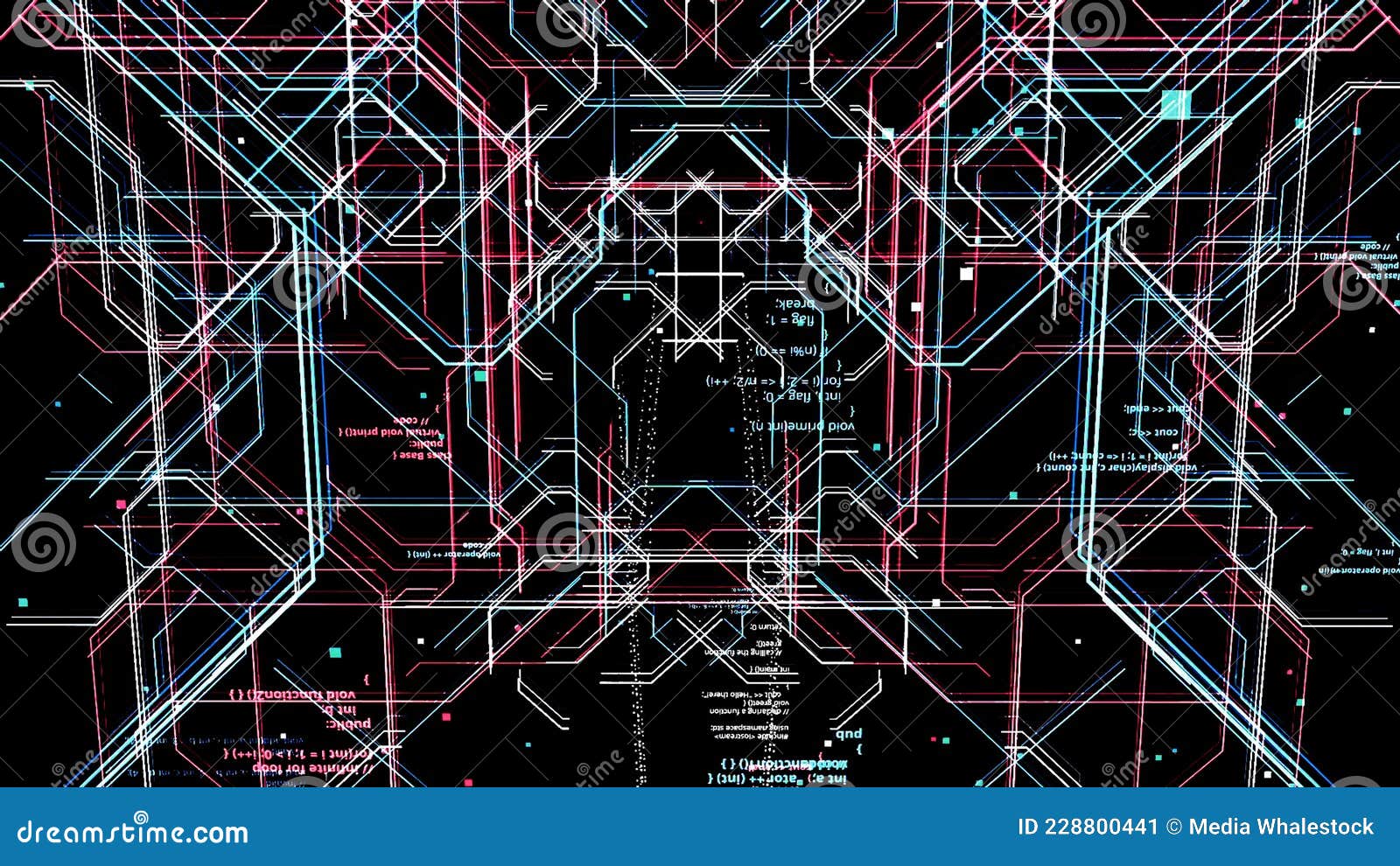 Cyber Space Concept with Program Code Lines are Written by Artificial ...