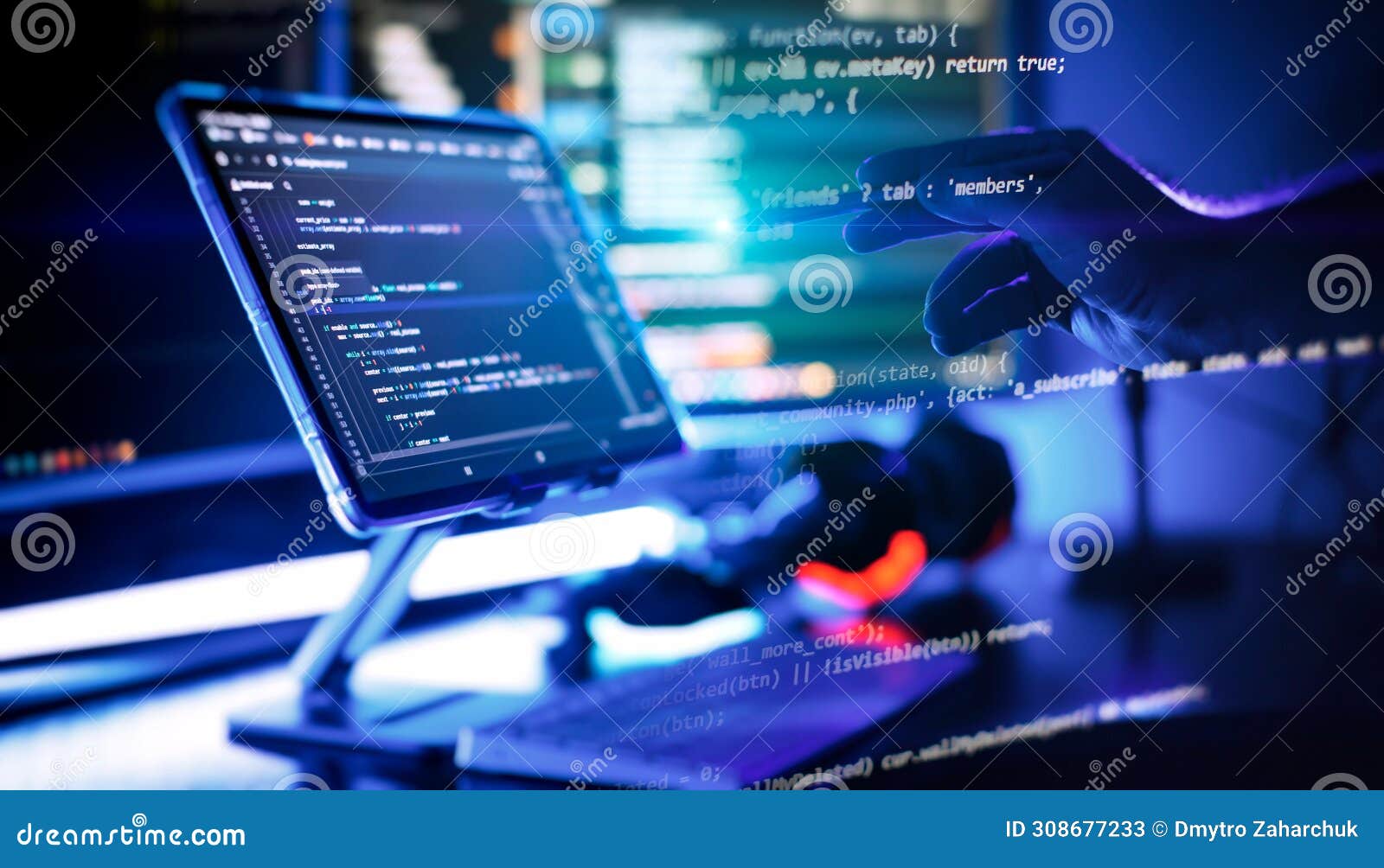 Cyber Space Concept Programming Code On Computer Screen Abstract Screen Of Software Developer