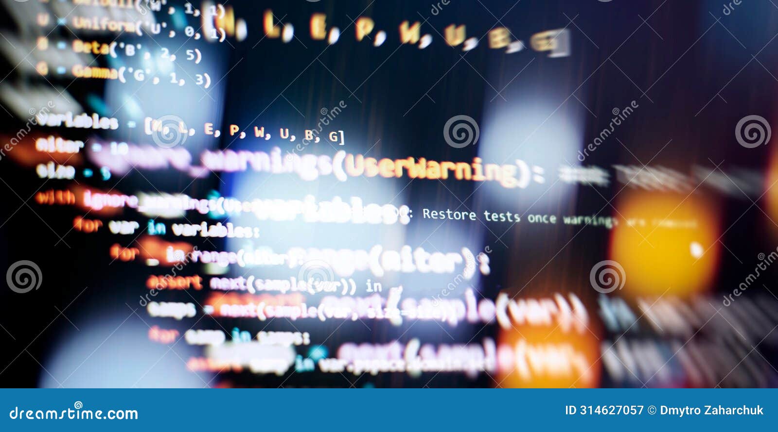 Cyber Space Concept. Programming Code on Computer Screen , Abstract Screen of Software Developer ...