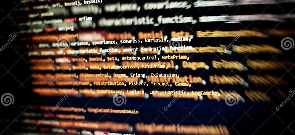 Cyber Space Concept. Programming Code on Computer Screen , Abstract Screen of Software Developer ...
