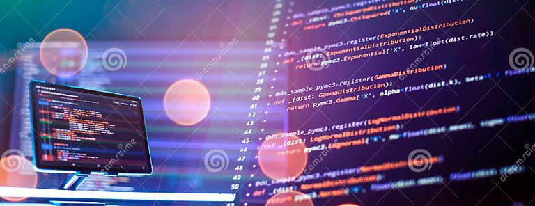 Cyber Space Concept Programming Code On Computer Screen Abstract Screen Of Software Developer 