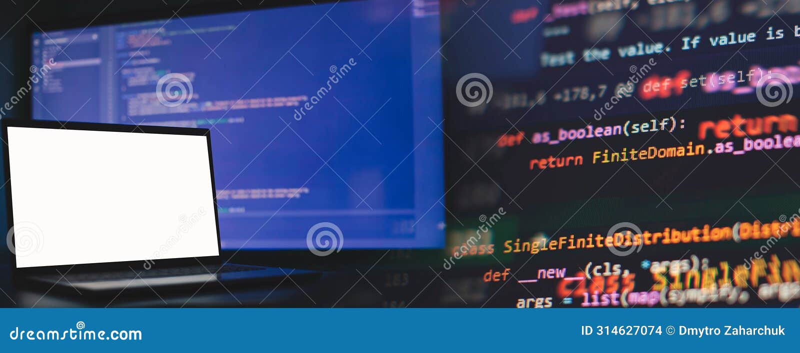 Cyber Space Concept Programming Code On Computer Screen Abstract Screen Of Software Developer