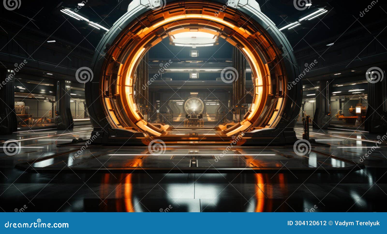 Cyber Space Scientific Background. Modern Futuristic Technology Room ...