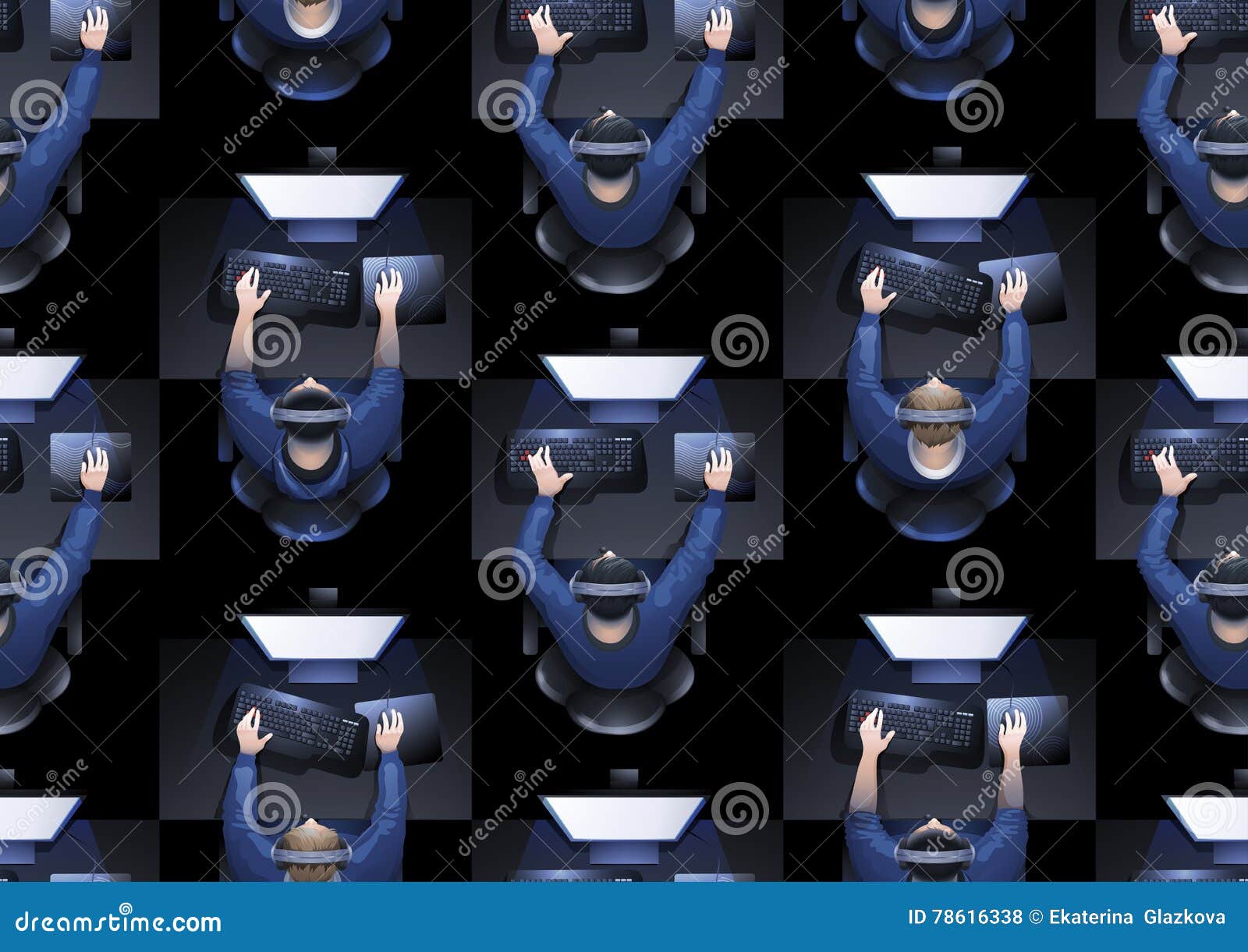 Cyber sport pattern stock vector. Illustration of action - 78616338
