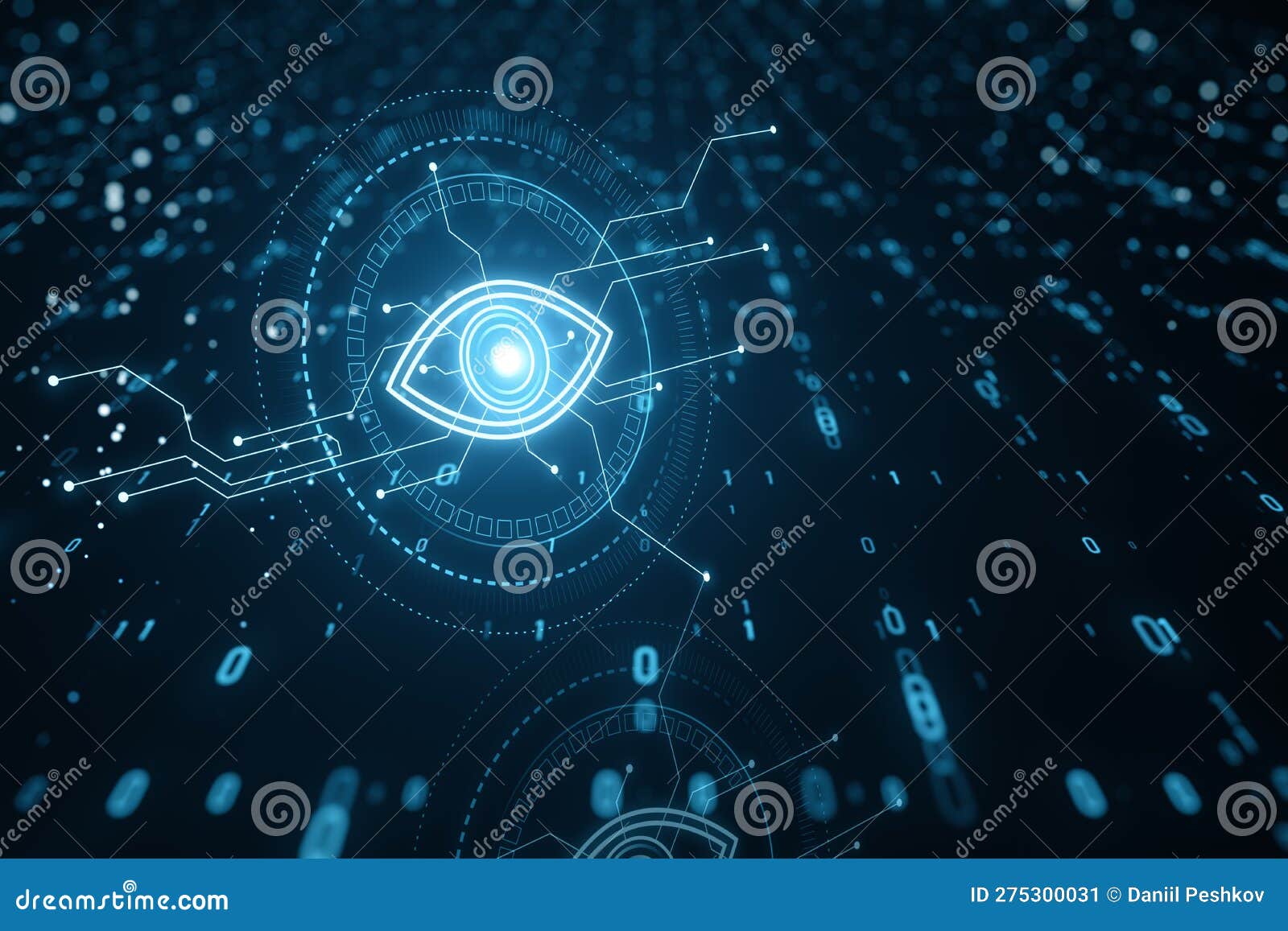 Cyber Spy Technology Hologram, Virtual Eye of Internet Control ...