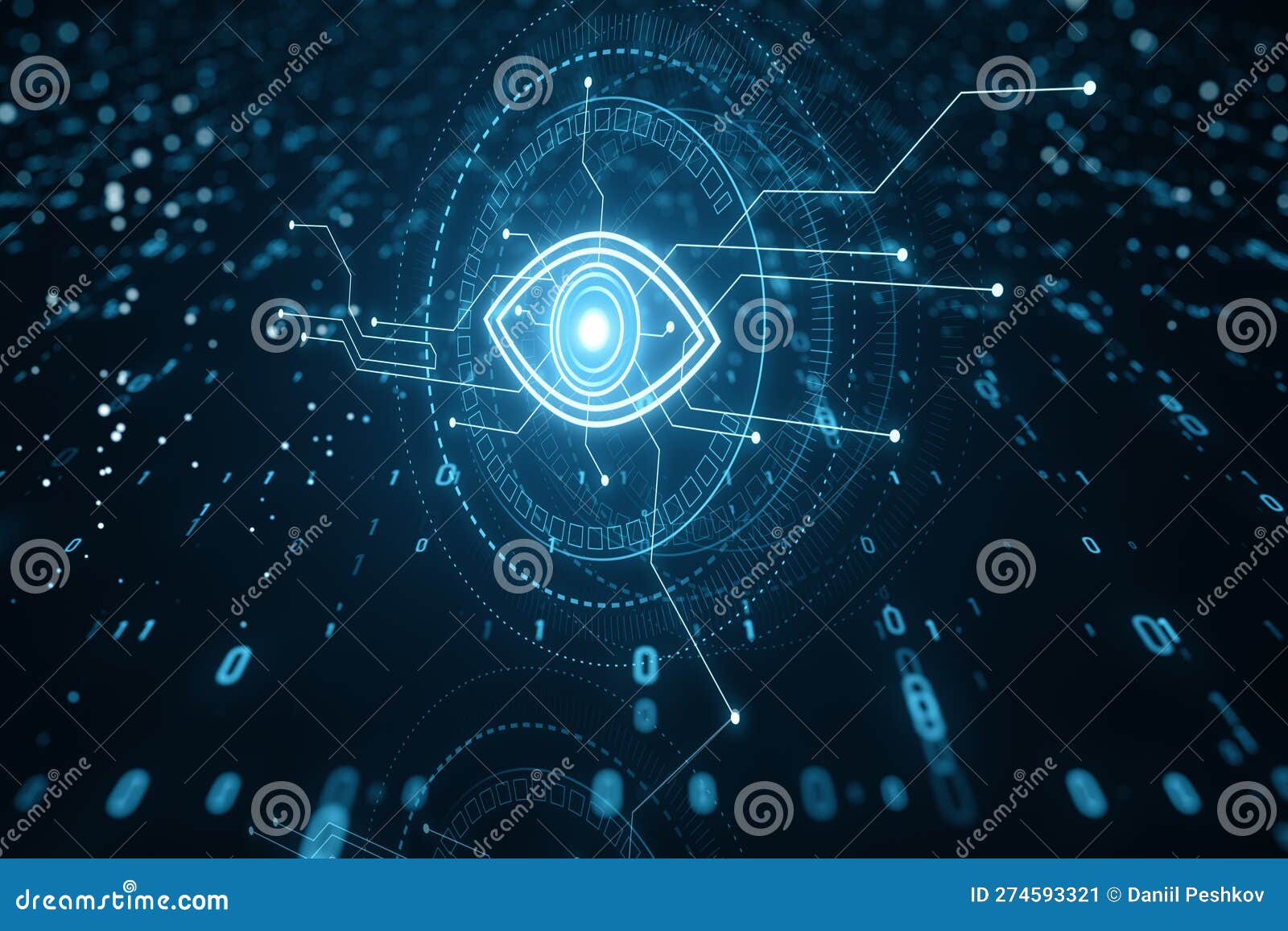 Cyber Spy Technology Hologram, Virtual Eye of Internet Control ...