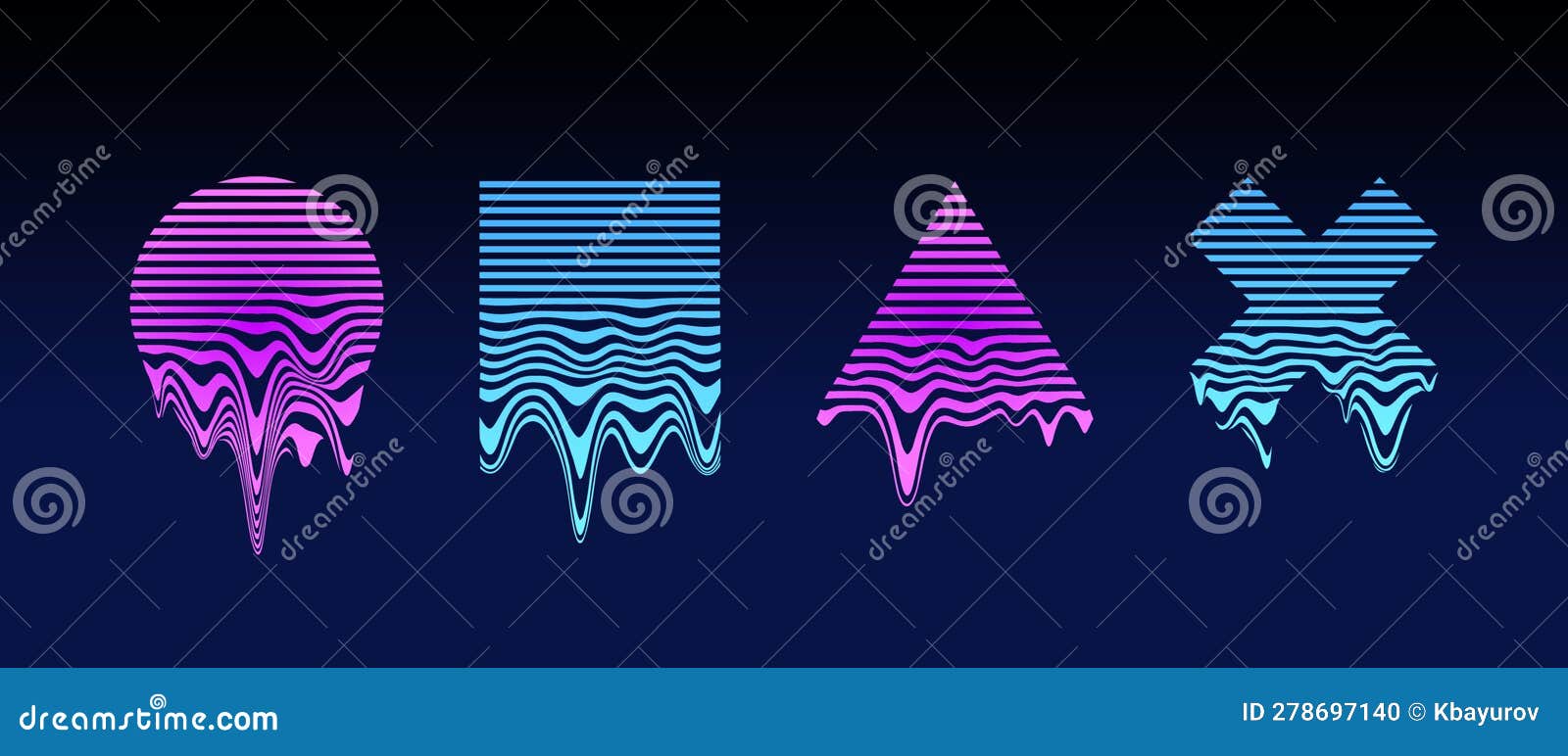 Vector Shapes Square Circle Triangle Cross with Drip Effect Stock ...