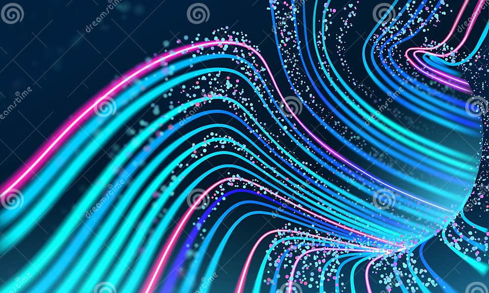 Cyber Stream on Dark Background. Motion Vector Illustration ...