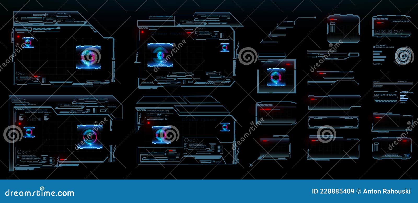 Set Holographic Frames And Portals. Digital Holographic User Interface ... Set Holographic Frames And Portals. Digital Holographic User Interface ...
