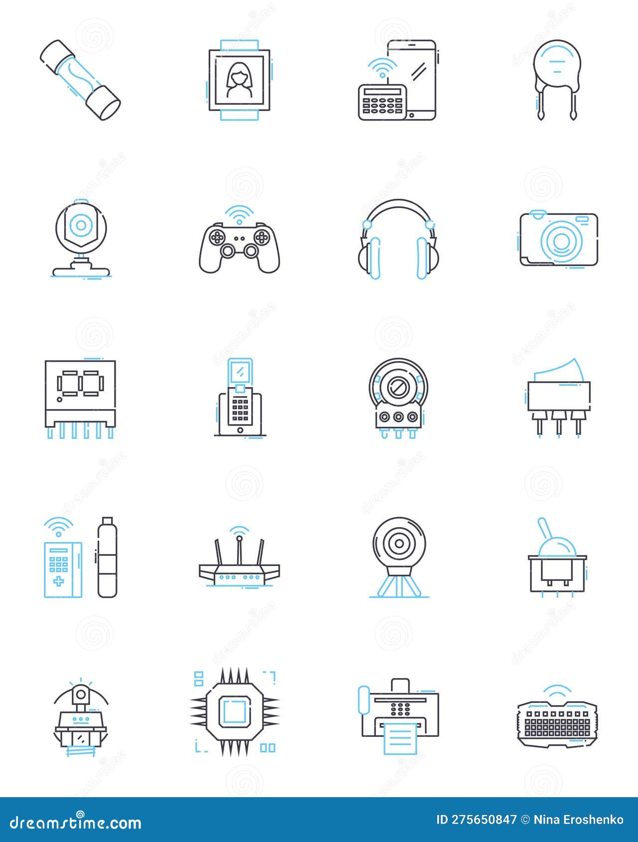 Cyber Systemization Linear Icons Set Security Nerk Automation Integration Interface