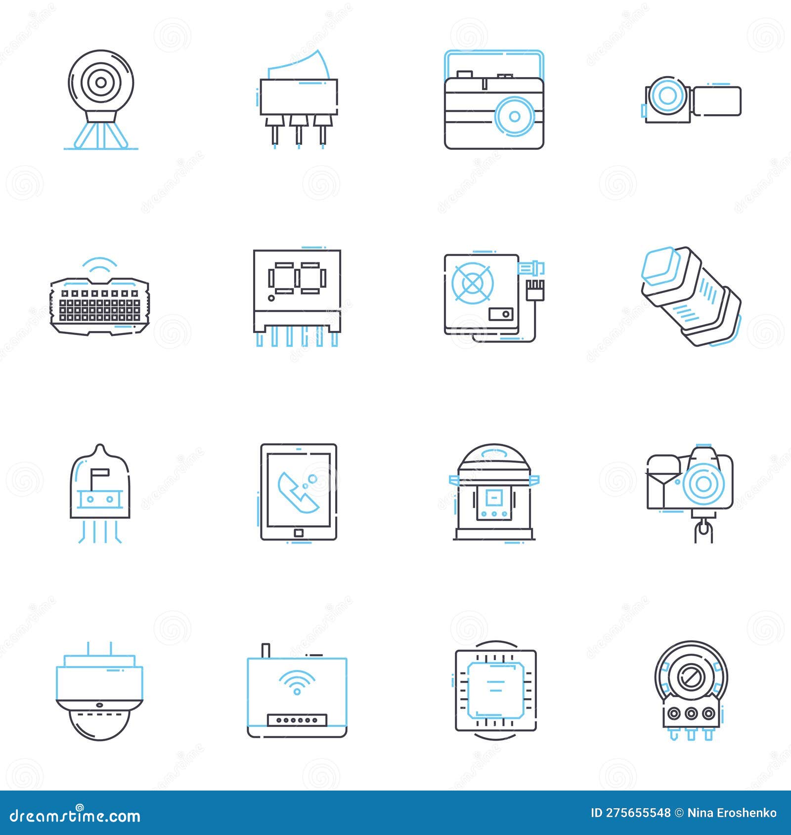 Cyber Systemization Linear Icons Set Security Nerk Automation Integration Interface