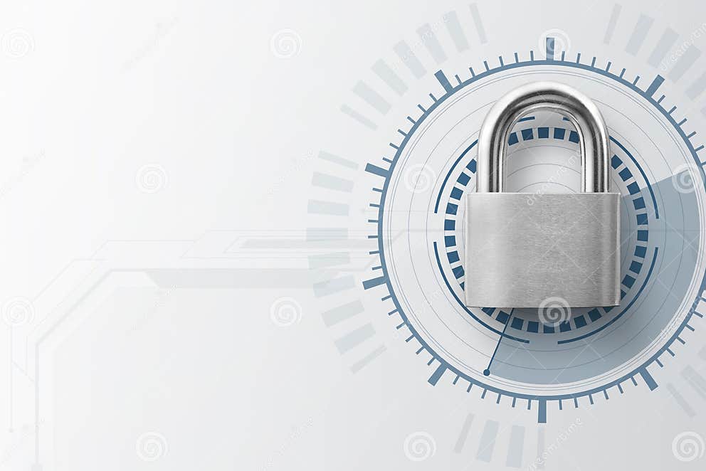 Cyber Technology Security, Network Protection Background Design Stock ...