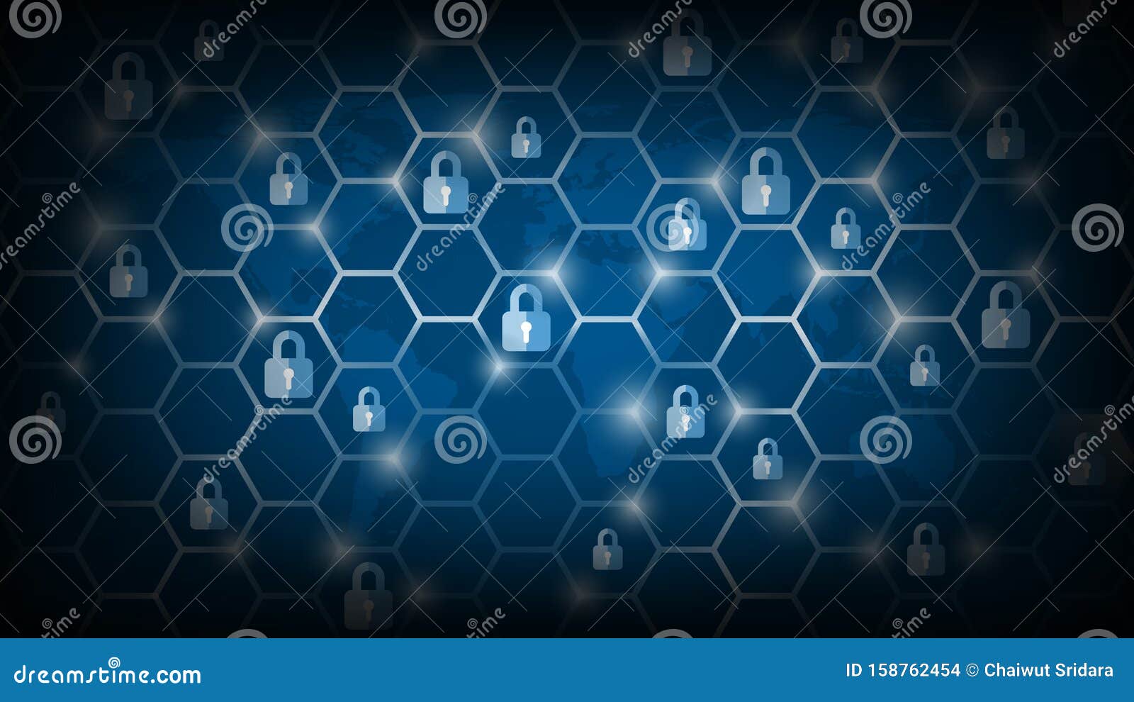 Cyber Technology Security, Network Protection Background Design Stock ...