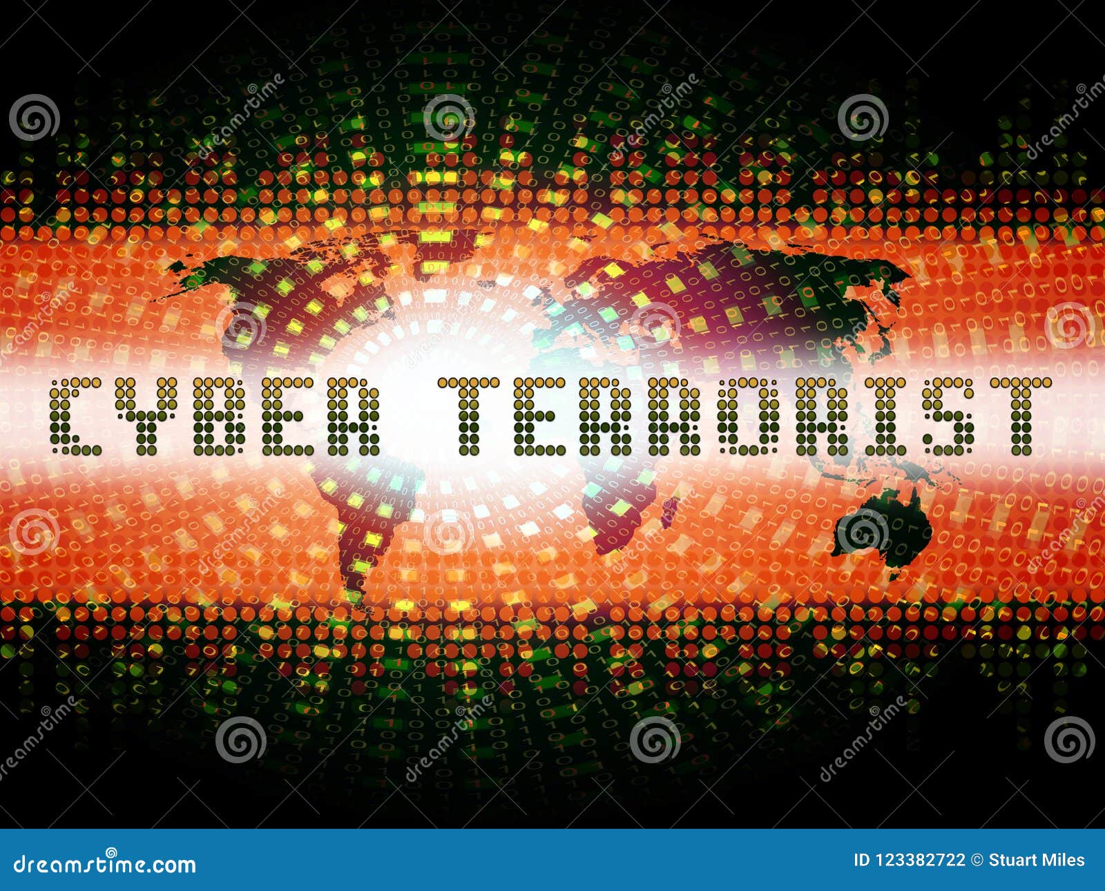 Cyber Terrorist Extremism Hacking Alert 2d Illustration Stock ...