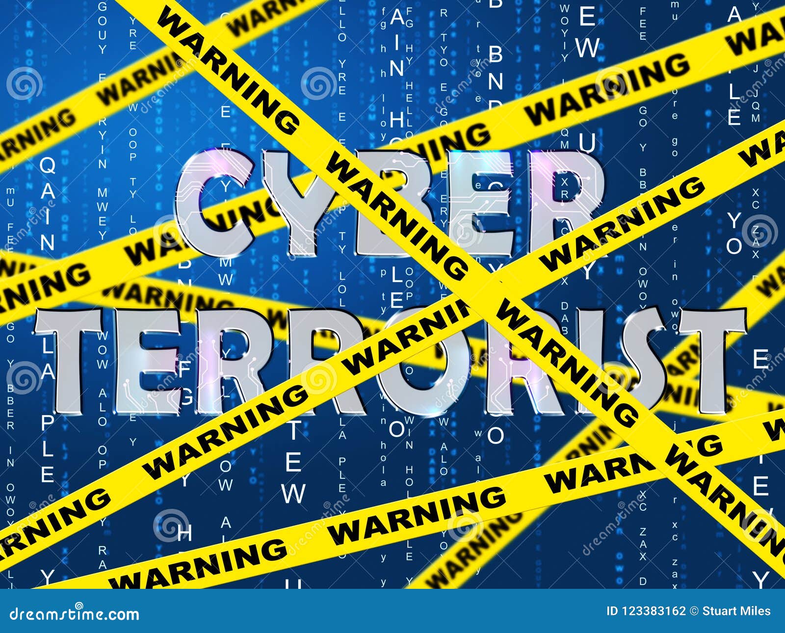 Cyber Terrorist Extremism Hacking Alert 2d Illustration Stock ...