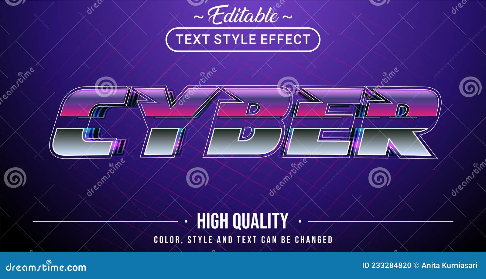 Cyber Text Effect - Editable Text Effect Stock Vector - Illustration of ...