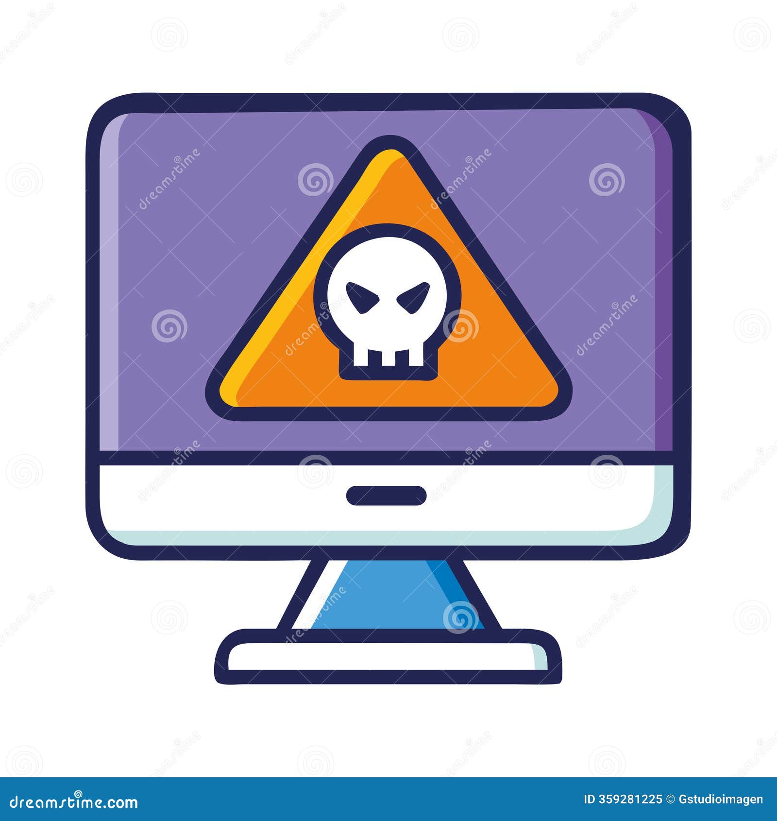 Cyber Threat Alert Icon stock illustration. Illustration of isolated ...